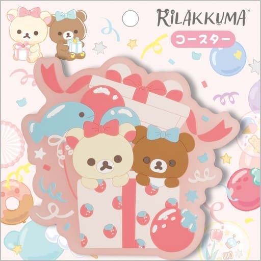 Ko Rilakkuma & Chai Leucoguma Niko ni Happy for you Theme Coaster ...