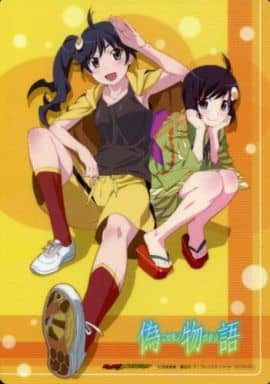 Underlay Araragi Koyomi & Tsukibi A5 Mini Underlay 「 Blu-ray/DVD NISEMONOGATARI Vol. 1 Kan-bi ...