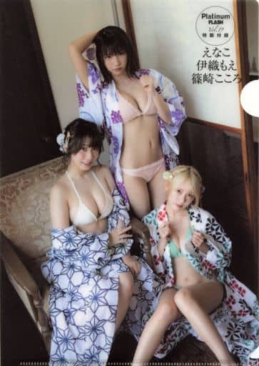 Enako & Moe Iori & Kokoro Shinozaki A4 Clear File Platinum FLASH Vol. 19 Special Appendix ...