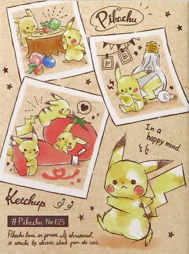 Pikachu (ketchup / light bulb / fruits) BOOK tag Pikachu number025 ...