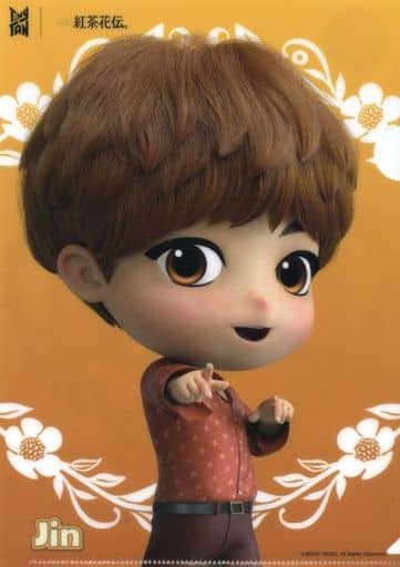 Clear file Jin (BTS / BTS) A4 plastic trasparent file folder "TinyTAN× Beni Chabana Den" Target ...