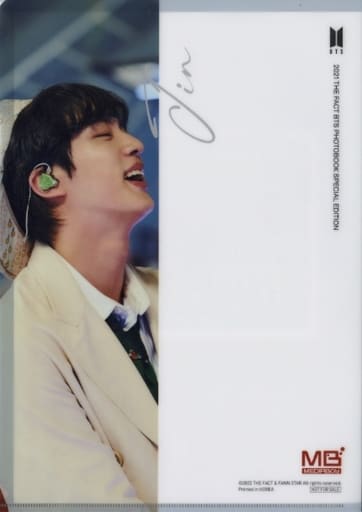 Jin (BTS) A4 plastic trasparent file folder "2021 THE FACT BTS PHOTO BOOK SPECIAL EDITION" Seven ...