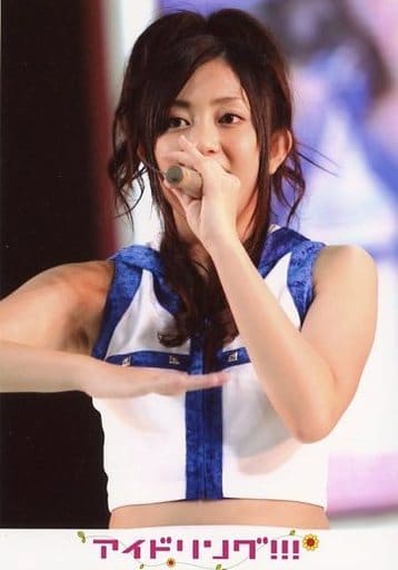 Idling! / Ami Kikuchi / Live Photo / Bust Up / Costume White / Blue / Left Hand Microphone ...