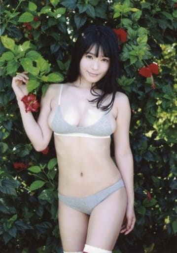 Official photo (female) / Gravure idol Miki Hoshina / Above-the-knee / Underwear Gray / Right ...