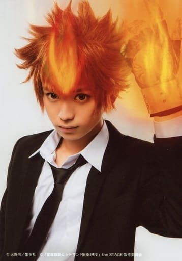 Official photo (male) / actor Ryohei TAKENAKA (Tsuna Sawada) / Upper Body / Costume Black ...