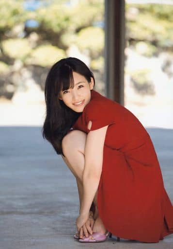 Official photo (female) / Gravure idol Misato Shimizu / Whole Body / Costume Red / Body Left ...