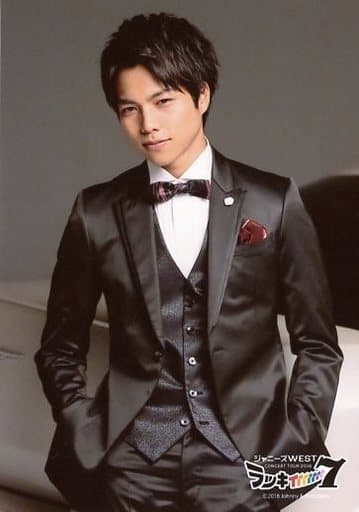 Johnny's West / Daiki Shigeoka / knee-top, tuxedo, both hands pocket / "Johnny's West CONCERT ...