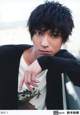 D-BOYS / Hiroki Suzuki / Bust Up, Black White Costume, Left Hand Up, Background White, 「 2012.1 ...