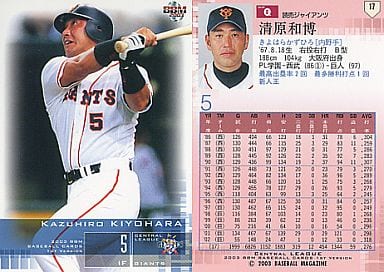 BBM / Regular Card / BBM2003 Baseball Card 1 st 17 : Kazuhiro Kiyohara "Yomiuri Giants" | Toy ...