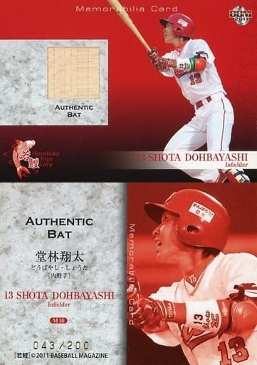 BBM / Memo Library Card / BBM Hiroshima Toyo Carp Baseball Card Set 2011 「 Wakakoi 」 M16 [Memo ...