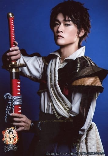 Masafumi Yokoyama (Shingen Takeda) / upper body, costume black, white ...