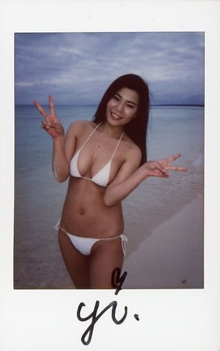 Ichinose Yuumi / with handwritten signature / Above the Knee / Swimsuit White / Both hands Piece ...