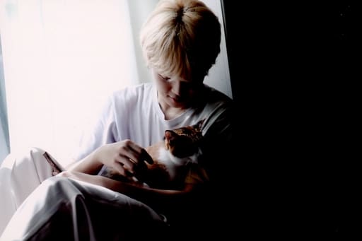 BTS / Jimin / Horizontal, Above the Knees, Sitting, Costume White, Face ...