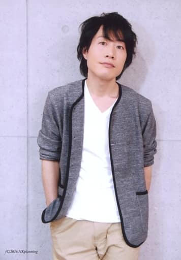 Official photo (male) / Voice actor Eiji Takemoto / Above the Knees, Costume Grey. Black. White ...
