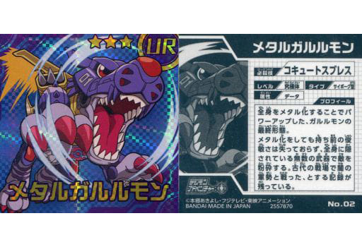No. 02 [Ultra Rare] : Metal Gulamon | Toy Hobby | Suruga-ya.com