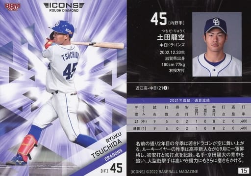 BBM / Regular Card / BBM2022 Baseball Card Set INS-ROUGH DIAMOND - 15 ...