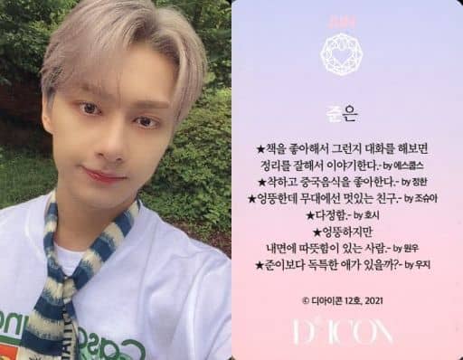 SEVENTEEN/JUN / Pink on the back with Korean message / "Dicon ...