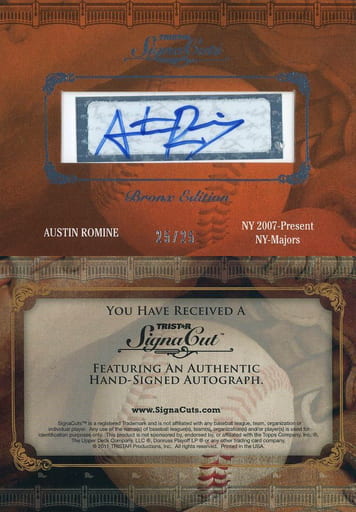 Sports / SignaCut/2011 Tristar SignaCuts Bronx Edition Baseball ...