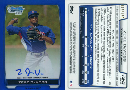 BCA-ZD [Autographed] : ZEKE DEVOSS (with handwritten signature) (/ 150 ...