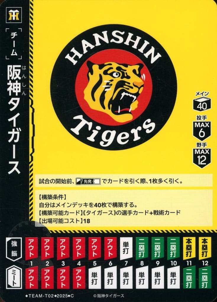駿河屋 - TEAM-T02[C]：阪神タイガース（プロ野球カードゲーム DREAM ORDER）