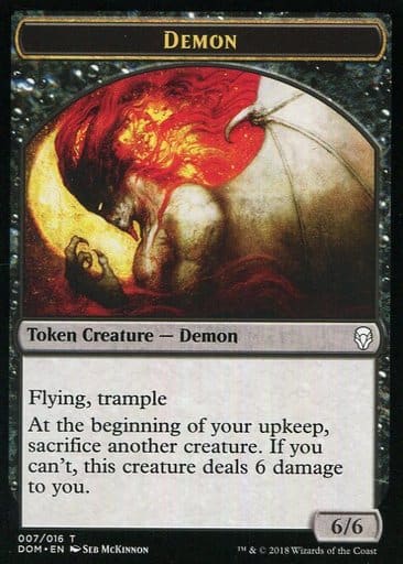 Magic The Gathering / English / Token / Dominaria / Black Token : DEMON ...