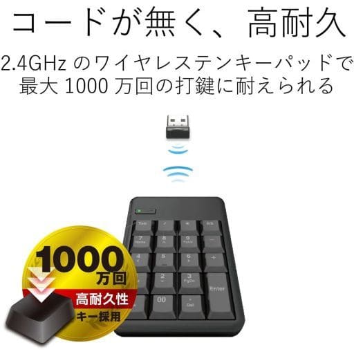 Elecom Wireless 2.4 GHz Ten Keypad 20 Keys [TK-TDM017BK] | PC | Suruga-ya.com