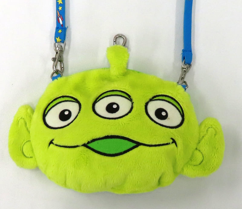 Alien (Little Green Men) Plush toy Pass Case (with Strap Blue / Reel ...