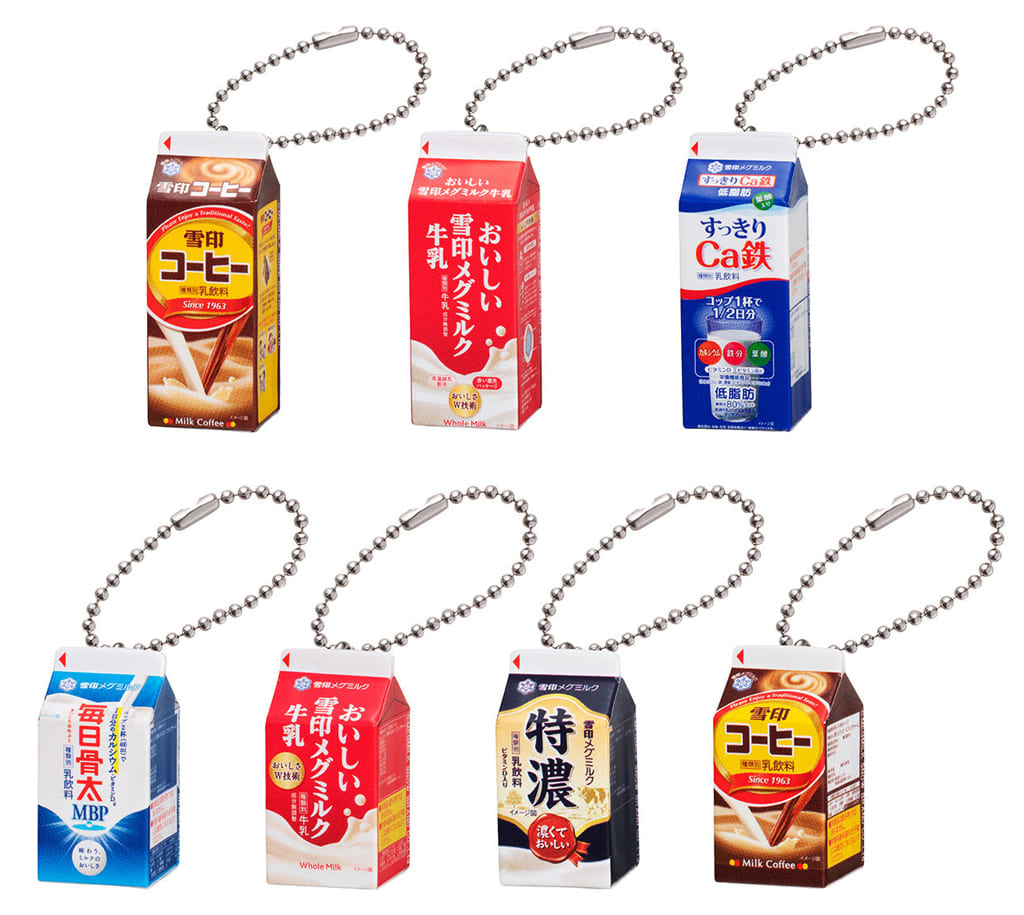 7-Type Set "Snow Brand Megu Milk Miniature Charm ~ Packaged Beverage ...