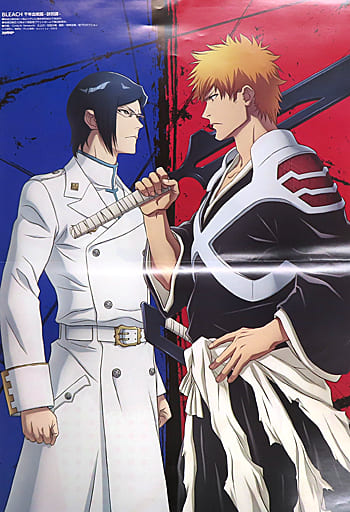 Pin-up poster (folded in two) Ichigo KUROSAKI & Uryu ISHIDA / Kaoru ...