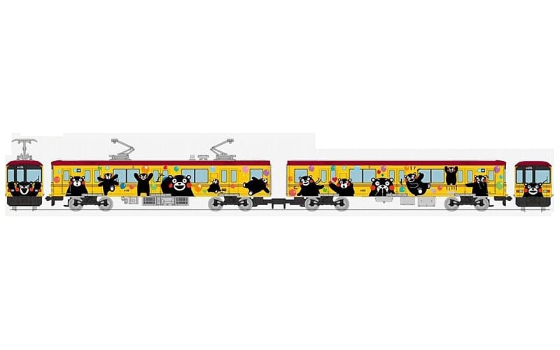 Railway model 1/150 Kumamoto Electric Railway 01 Kumamon Wrapping / Yellow 2 Set 「 Railway ...