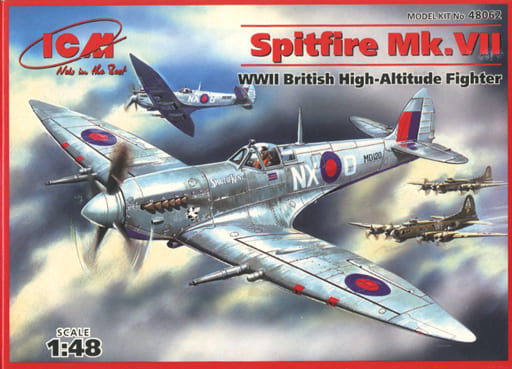 Plastic model 1/48 Spitfire Mk. VII WWII British fighter [48062] | Toy ...