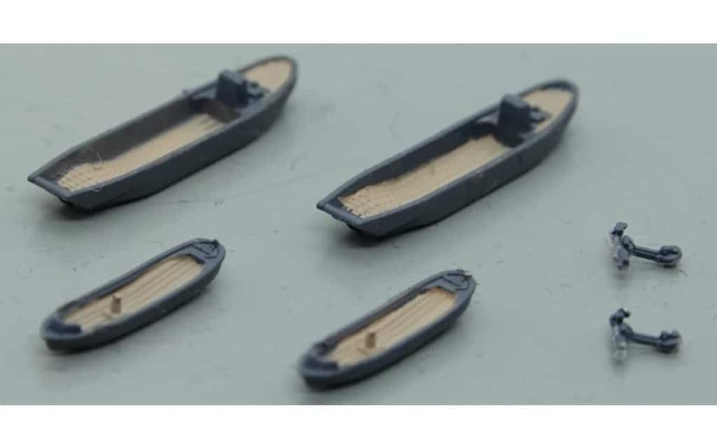 1/700 14-meter large activated boat & paravane set "Detail-up Parts ...