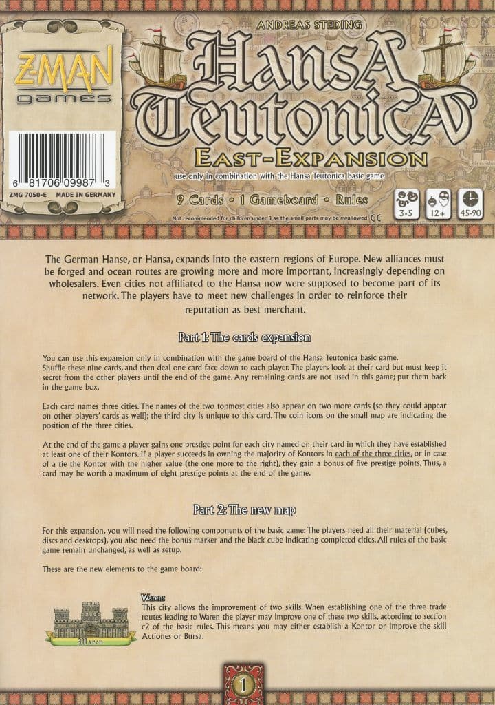 Board game Hansa Teutonica : East-Expansion [translated into Japanese ...