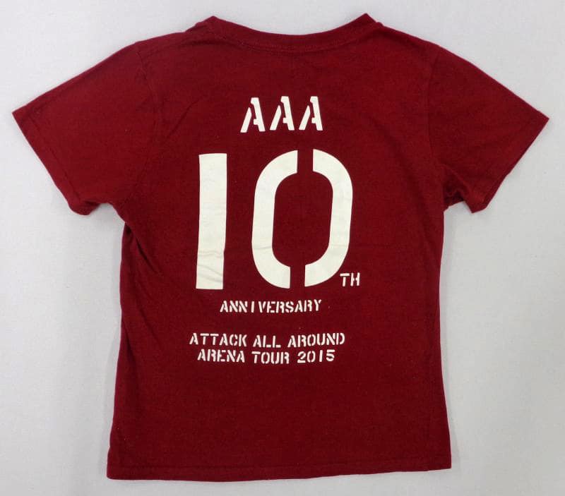 AAA T-Shirt Red Kids Size "AAA ARENA TOUR 2015 10th Anniversary -Attack ...