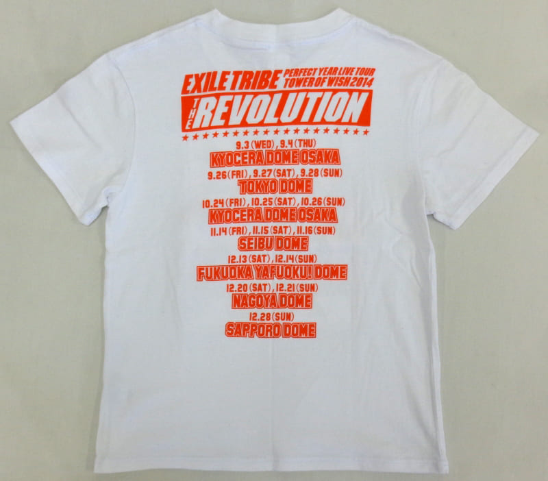 T-Shirt (Male idol) Exile Tribe THE REVOLUTION Tour T-shirt White S ...