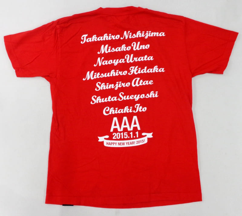 T-Shirt (Male idol) AAA T-Shirt Red M Size "AAA New Year Party 2015 ...