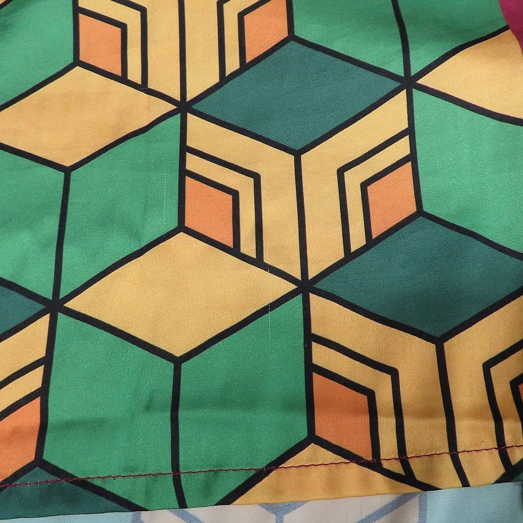 [Damaged] Giyu Tomioka Haori Pattern Aloha Green x Yellow x Bordeaux M ...