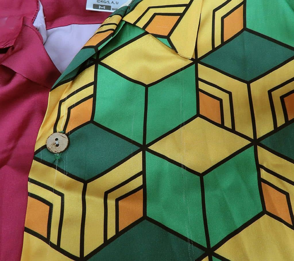 [Damaged] Giyu Tomioka Haori Pattern Aloha Green x Yellow x Bordeaux M ...