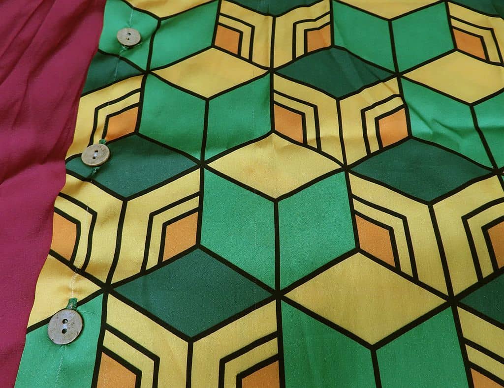 [Damaged] Giyu Tomioka Haori Pattern Aloha Green x Yellow x Bordeaux M ...