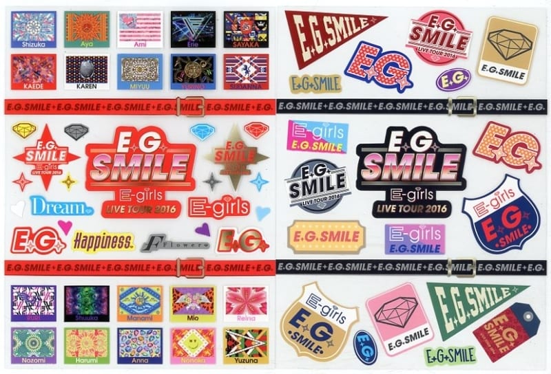 E-girls E.G. SMILE sticker "E-girls LIVE TOUR 2016 ～ E.G. SMILE ...