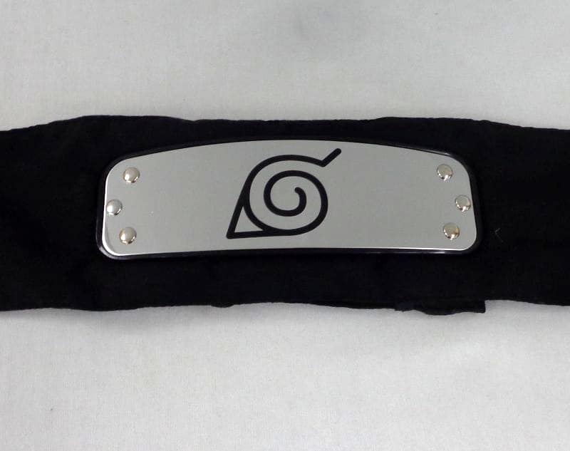 Accessories (non-metal) Konoha forehead protector and headband Black ...