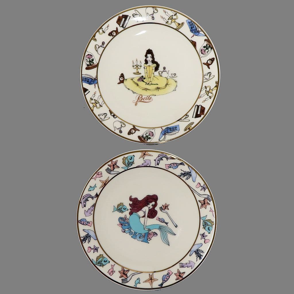 Plate and bowl Ariel & Bell Disney ARTIST COLLECTION by AQUIRAX UNO ...