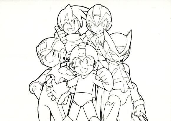 Coloring (for adults) "MEGAMAN LEGACY COLLECTION 1 + 2" coloring sheet ...