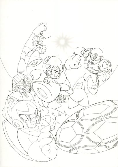 Coloring (for adults) "MEGAMAN LEGACY COLLECTION 1 + 2" coloring sheet ...